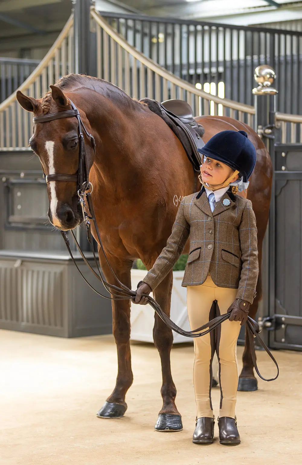 Youth 2-Tone Competition Tights - Hunter/Havana Brown – BARE Equestrian