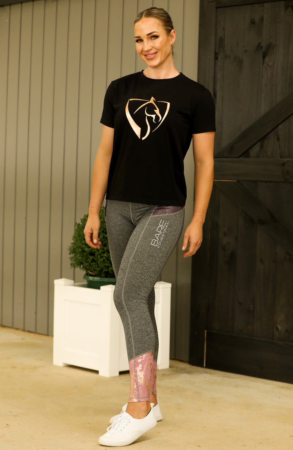 BARE Performance Riding Tights - Grey Lilac Rose Gold – Bare Equestrian